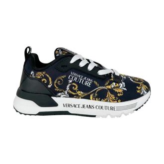 Versace Jeans Couture Barockdruck Schn&uuml;rsneaker - - Shoes - Damen - Schwarzk - 36 EU