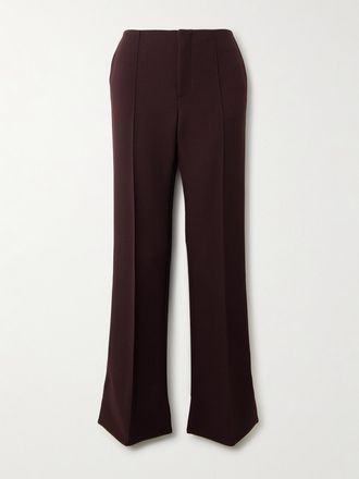 Chlo&eacute; Pantalon Droit En Laine &Agrave; Plis - Marron