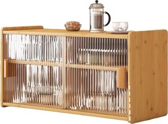 Generic Sideboard, schmale Arbeitsplatte mit ausziehbarer Aufbewahrungsbox, verstellbare Einlegeb&ouml;den, Organizer for K&uuml;chengew&uuml;rze/Tee- und Kaffeezubeh&ouml;r(Natu