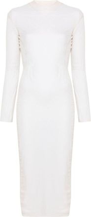 MUGLER Semi-transparentes Maxikleid - Nude