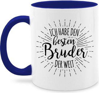 Shirtracer Tasse Tassen 325ml - Ich habe den besten Bruder der Welt - 325 ml - Dunkelblau - bester geschenk für brüder brother häferl geschenke bruderherz best g