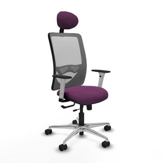 Piqueras y Crespo B&uuml;rostuhl Zulema aus Kunstleder mit wei&szlig;en und schwarzen Armlehnen, h&ouml;henverstellbare Lendenwirbelst&uuml;tze und festes Kopfteil, ausgestattet mit Syncro/