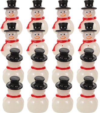 NUOBESTY 16 Stück Teiliges Mini Schneemann Leuchtende Weihnachtsfiguren aus Harz Vielseitige Winter deko für Mikro landschaften Tischdeko und DIY Bastelzubehör