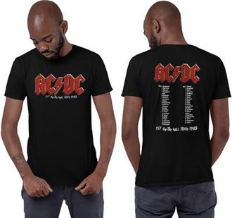 AC/DC Legend Icon Officiel AC/DC imprim&eacute; T-Shirt pour Homme Col Ras du Cou Manches Courtes Coton Coupe r&eacute;guli&egrave;re,Tour Wash_N,Taille XXL
