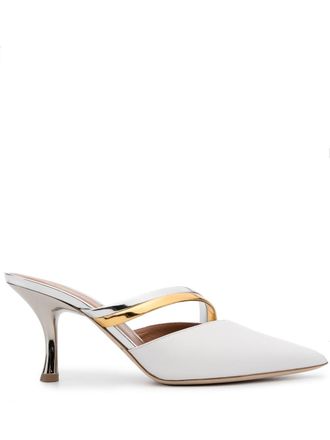Malone Souliers Mules mit spitzer Kappe 80mm - Wei&szlig;