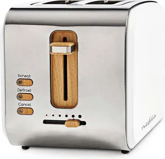 Nedis Toaster soft touch serie 2 scheiben braunungsgrad 6 auftaufunktion wei