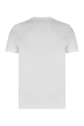 HUGO BOSS Mens Slim Fit Crew Neck T-Shirt White Polyester T-Shirts And Polos