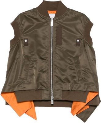sacai Femme, Vestes, Vert, Taille: 40 FR Nylon Twill Vest