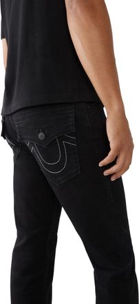 True Religion Herren Ricky Straight Leg Jeans, Body Sp&uuml;lung Schwarz, 34W / 32L
