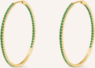 VEYNOU Veynou Creolen Cleo Big Smaragd Aus 14 Karat Gelbgold Und 1,60ct. Smaragden gold