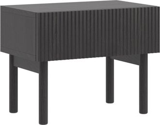 Selsey Nolie - Nachttisch mit Schubalde, Holzoptik Esche Schwarz, 50 cm - Selsey