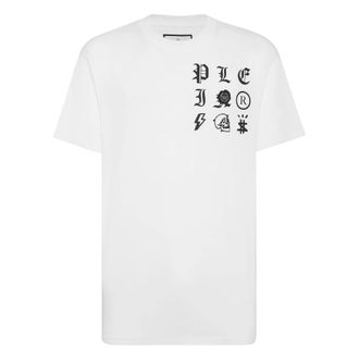 Philipp Plein T-Shirt Rundhals Gothic Plein - - Tops - Herren - Wei&szlig; - 4XL