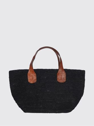 Ibeliv Grand sac cabas Tokyo II en raphia crochet&eacute; avec anses en cuir
