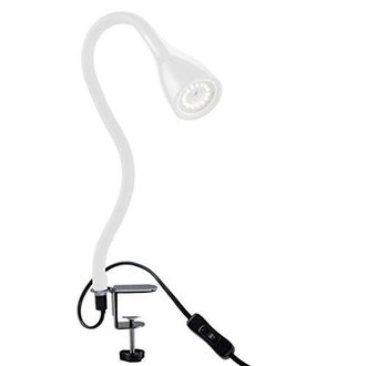 B.K.Licht Lampe &agrave; pince LED dimmable blanc - Lampe de bureau LED &agrave; pince - lampe de table avec GU10-LED, 400lm, 3 000K