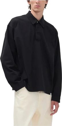 Norse Projects Homme, Tops, Noir, Taille: M Isefjord Compact Cotton LS Polo