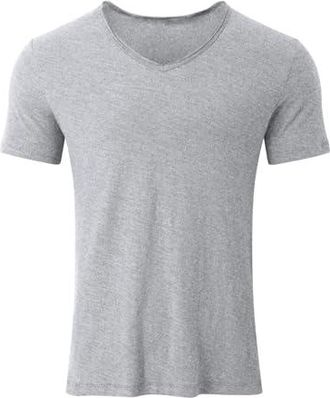 Generic T-shirt &agrave; col en V pour homme - Manches courtes - Coupe ajust&eacute;e - Confortable - Doux - D&eacute;contract&eacute; - Pour lentra&icirc;nement en plein air, la gym, lentra&icirc;n