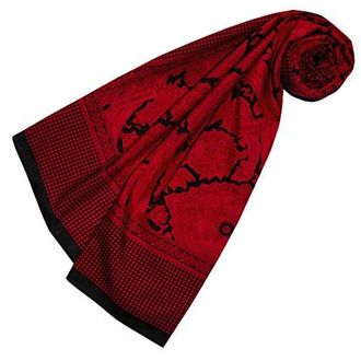 Lorenzo Cana Foulard de 65% coton et 35% soie pour la femme - &eacute;charpe de fibres naturelles, carr&eacute; avec des mesures de 110 x 110 cm et un motif vichy - imprim&eacute; attr