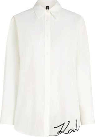 Karl Lagerfeld Femme, Blouses et Chemises, Blanc, Taille: 36 FR Beachshirt Oversized
