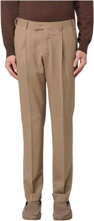 Pantaloni Torino Schwarze Wollfaltenhose - - Trousers - Herren - Beige - XL