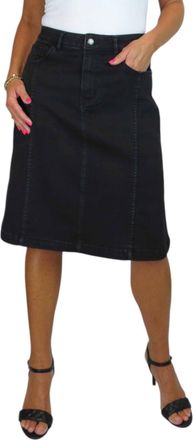 Paulo Due Knielanger A-Linien-Rock Aus Stretch-Denim F&uuml;r Damen Schwarz 36-48 (46)