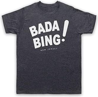 My Icon Art and Clothing Sopra Bada Bing New Jersey Staff Mafia Gangster TV T-Shirt des Hommes, Ardoise Classique, Small