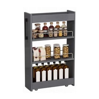 Generic Schmaler Aufbewahrungswagen Mit 4 Ebenen, Badezimmer-Organizer Mit Griff, L&uuml;cken-Aufbewahrungsregal Mit R&auml;dern, for Schmale W&auml;schebereiche Im Badezimm