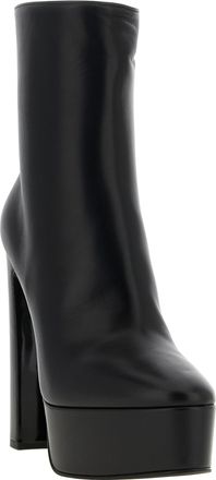Le Silla Womens Black Lamb Leather Ankle Boots