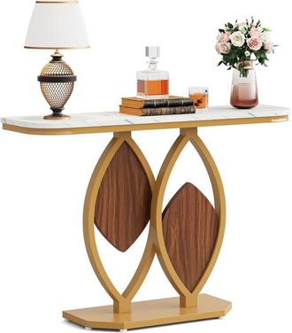 Tribesigns Tribesigns Table console aspect marbre - Table dentr&eacute;e &eacute;troite - Table dappoint pour salon, couloir, chambre &agrave; coucher, entr&eacute;e - 105 x 30 x 80 cm