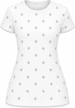 John Richmond Femme, Tops, Blanc, Taille: 44 FR T-shirt avec motif iconique r&eacute;p&eacute;t&eacute;