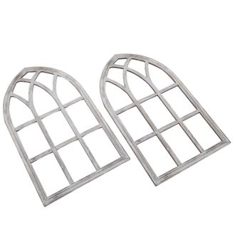 BESPORTBLE 2 St&uuml;ck Rustikale Bogen Fensterrahmen Vintage Wanddeko im Landhausstil Dekorative K&uuml;nstliche Fensterrahmen f&uuml;r Wohnzimmer und Caf&eacute;