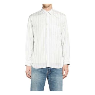 Comme Des Gar&ccedil;ons Gestreiftes Langarmhemd - - Shirts - Herren - Wei&szlig; - L