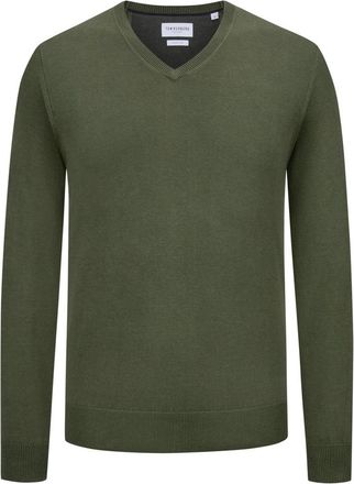 Tom Rusborg Pullover mit V-Ausschnitt aus einem Baumwolle-Seide-Mix in