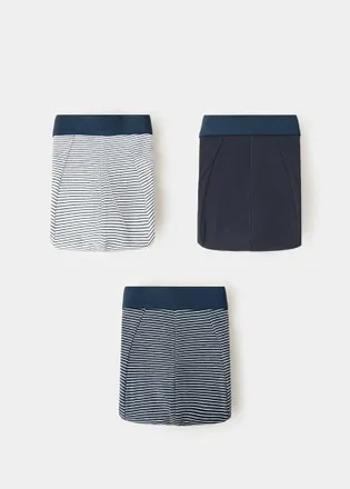 Mango Lot 3 slips coton combin&eacute;s bleu marine - Homme - XL - MANGO MAN