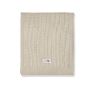 Maison Margiela Tücher & Schals - Cable-Knit Scarf With Numeric Logo - Gr. unisize - in Beige - für Damen