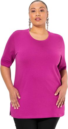 Ulla Popken Damen große Größen Übergrößen Plus Size T-Shirt, Rundhalsausschnitt, Relaxed, Halbarm