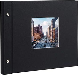 Goldbuch 26897 Schraubalbum mit Fensterausschnitt, Bella Vista, 30 x 25 cm, Fotoalbum mit 40 weiße Seiten mit Pergamin-Trennblättern, Album erweiterbar, Fotobu