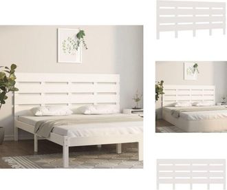 vidaXL Kopfteil Weiß 150x3x80cm Massivholz Kiefer - Betthaupt - Holzbetthaupt - Kiefernholzbette - Weißes Betthaupt - Modernes Betthaupt