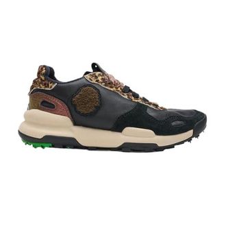 Satorisan Chacrona Premium - Casual Baskets Femme - Vintage Cuir Sneakers - Couleur Black Leopard - Taille 39 - Confortable et Durable