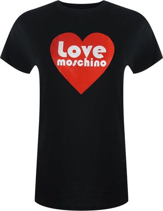 Moschino Schwarzes T-shirt Mit Moschino-herzlogo