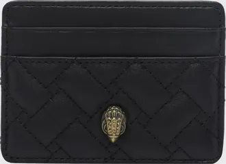 Kurt Geiger Gestepptes Kartenetui aus Lammleder mit Strass-Logo