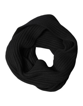 Dolce & Gabbana Mens Black Cashmere Knit Neck Wrap Shawl 202cm X 26cm Scarf
