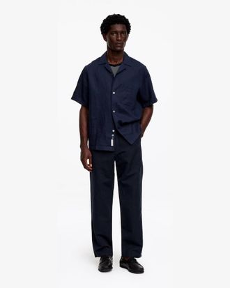 Arket Hose Aus Leinenmix -Blau