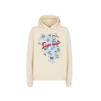Dsquared2 Aloha Souvenir Relax Fit Hoodie - - Sweatshirts & Hoodies - Herren - Beige - L