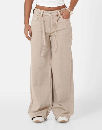 Sixth June Rope - Weite Jeans in Braun-Neutral