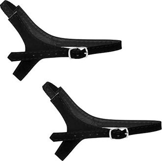 Allegra K Bandage de ceintures de chaussures r&eacute;glables d&eacute;tachables pour femmes pour tenir des talons hauts l&acirc;ches Su&egrave;de noir