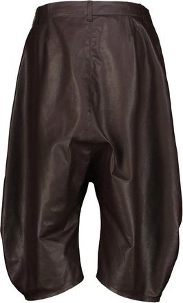 Christophe Lemaire Cropped Calf Leather Trousers - Brown