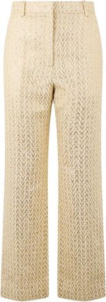 Valentino Garavani Femme, Pantalons, Beige, Taille: 40 FR Pantalon boucl&eacute;