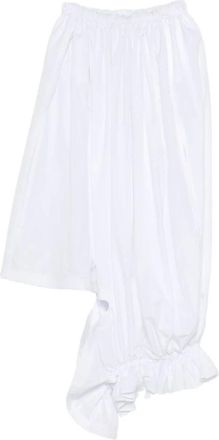 Comme Des Gar&ccedil;ons Femme, Jupes, Blanc, Taille: 38 FR Ruffle Trim Midi Skirt