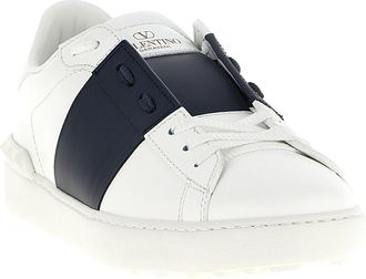 Valentino Garavani Contrasting Band Leather Sneaker - White