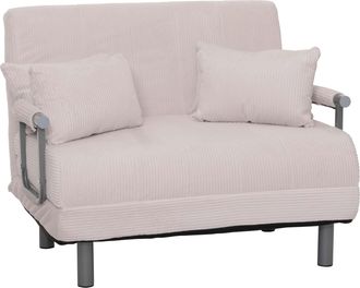 Mendler Schlafsessel HWC-K29, Klappsessel Schlafsofa Gästebett, Liegefläche 190x100cm, Stoff Cord (330g/m²) - Creme-weiß